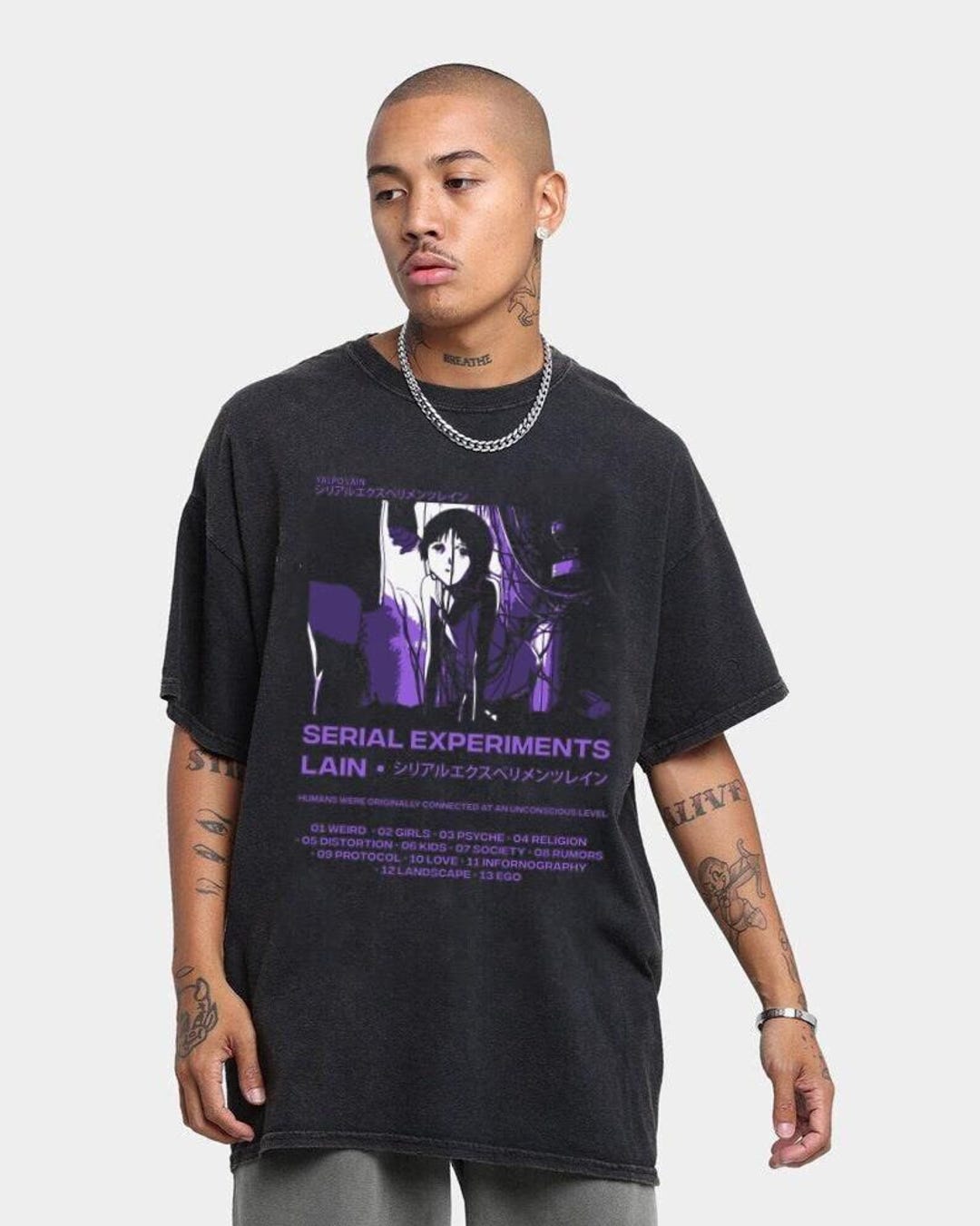 SERIAL Experiments LAIN Shirt, Cyberpunk Lain Iwakura Tshirt, Anime 90s ...