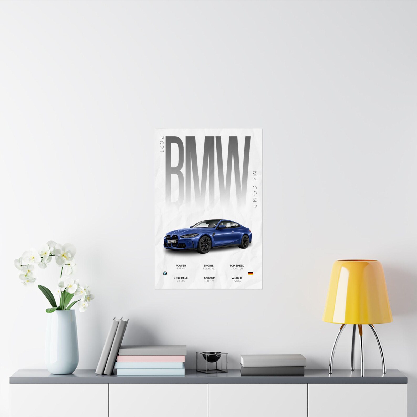 BMW M4 Competition Poster, Car Posters, Cars, Wall Decor, Home Decor ...