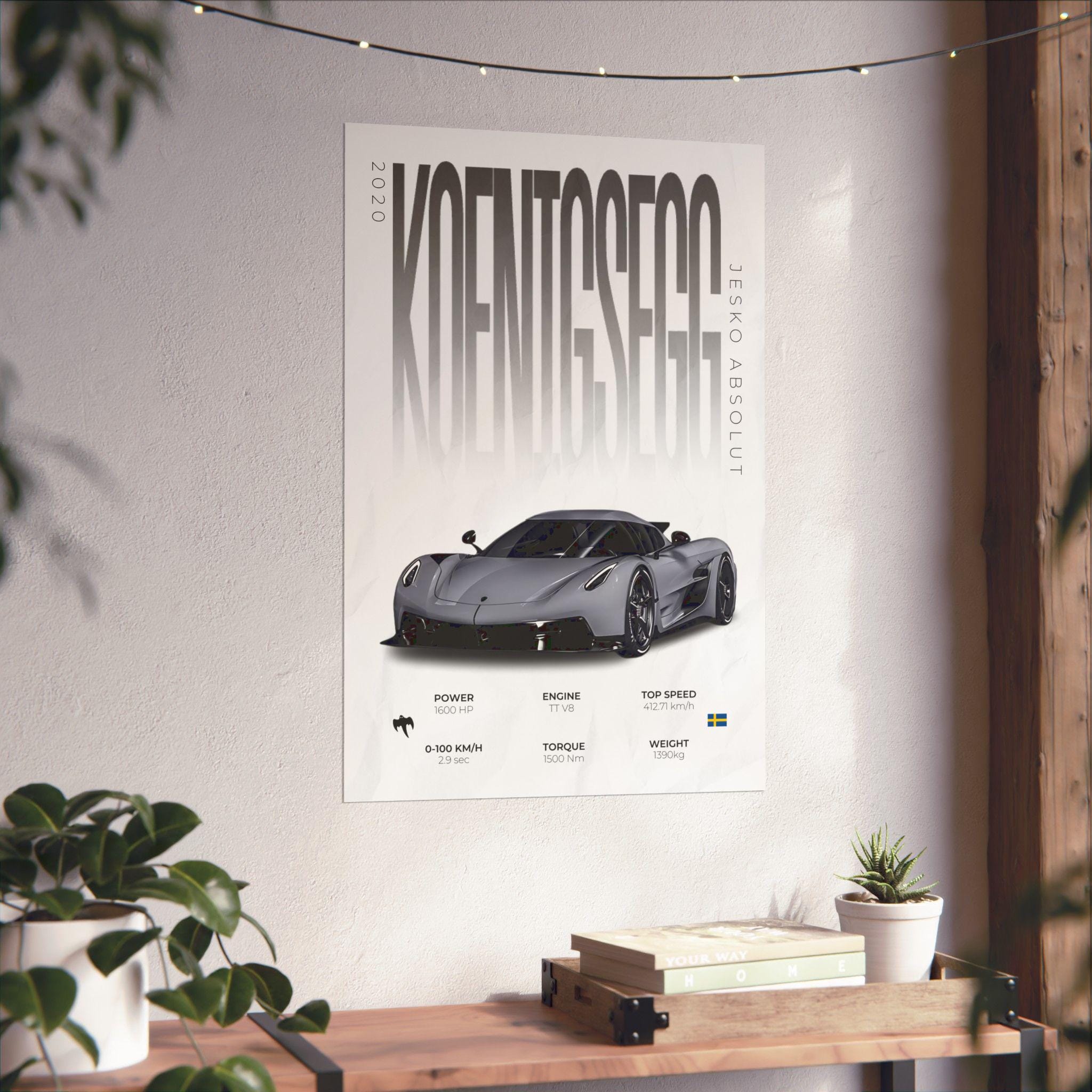 Koenigsegg Jesko Absolut Poster, Car Posters, Cars, Wall Decor, Hyper ...