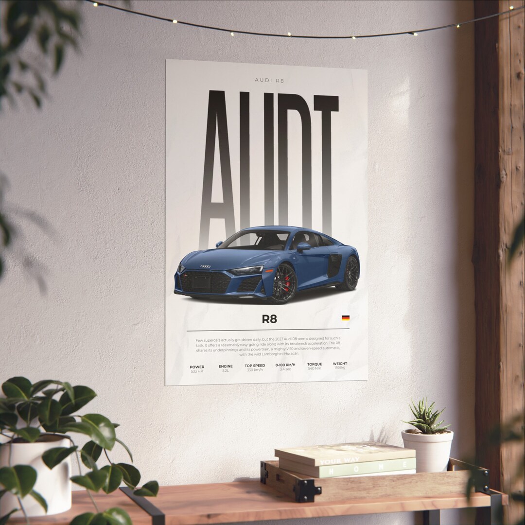 Audi R8 Poster, Car Posters, Car Decor, Wall Decor, Room Decor, Room ...
