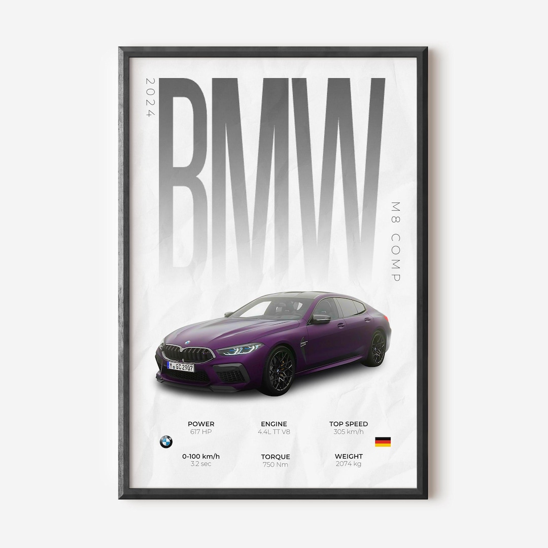 BMW M8 Competition Poster - Etsy