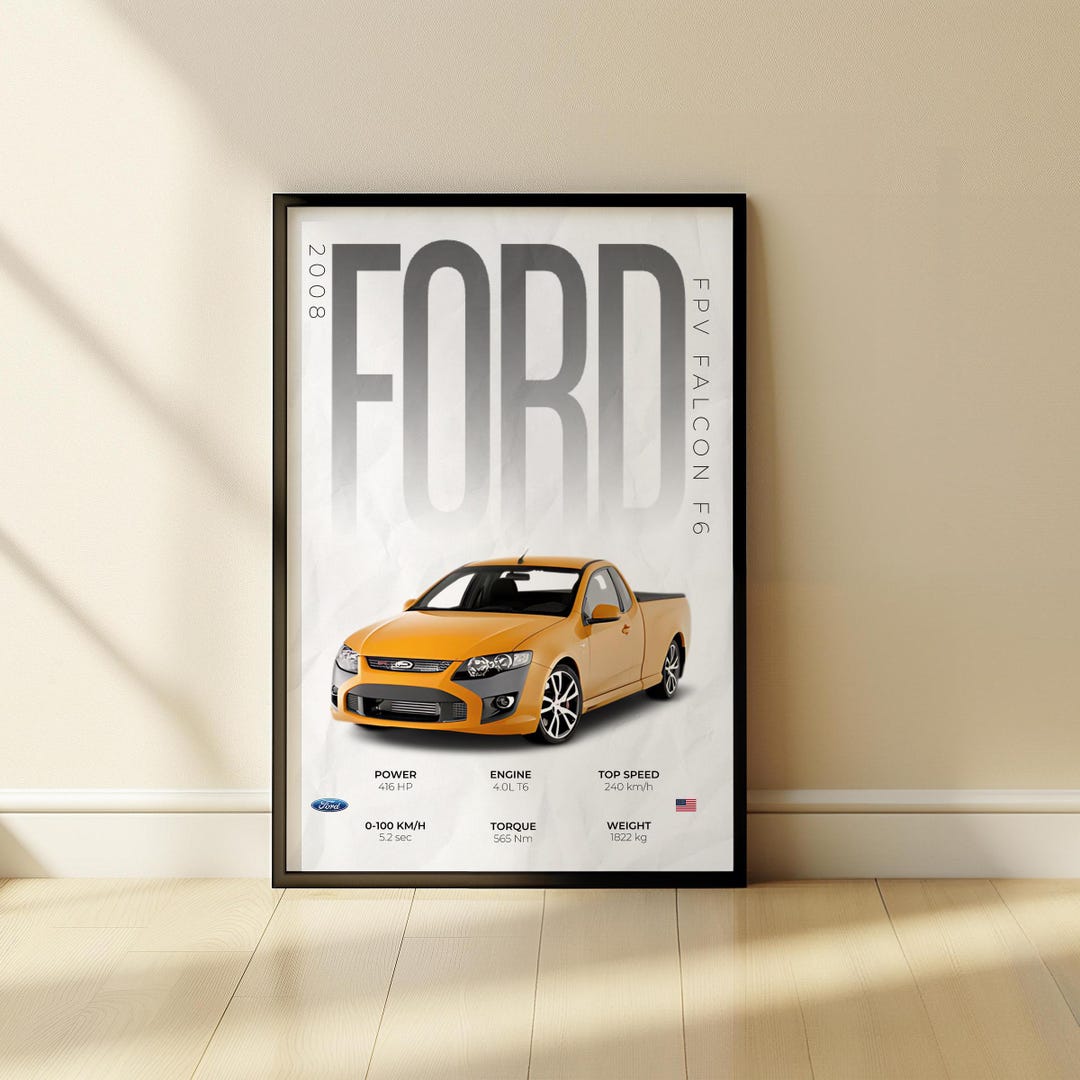 Ford FPV Falcon F6 Poster, Car Posters, Cars, Wall Decor, Home Decor ...