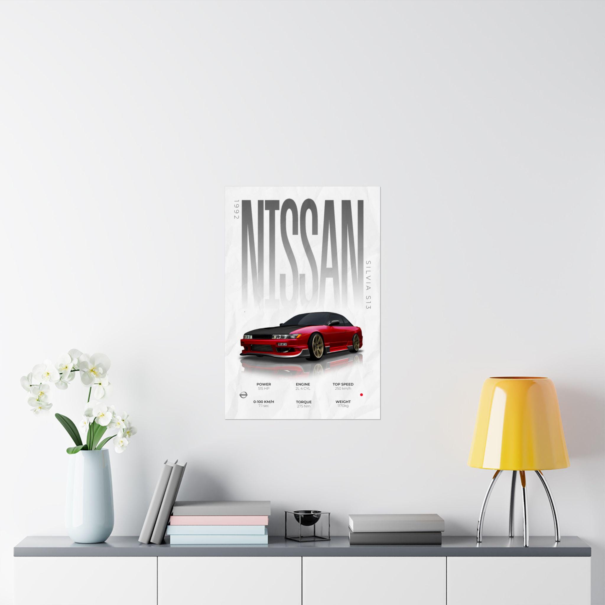 Nissan Silvia S13 Poster, Car Posters, Cars, Wall Decor, Home Decor ...