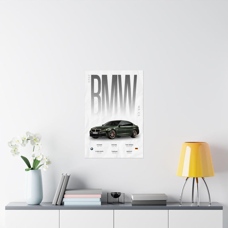 BMW M5 CS Poster, Car Posters, Cars, Wall Decor, Home Decor, Hyper Car ...