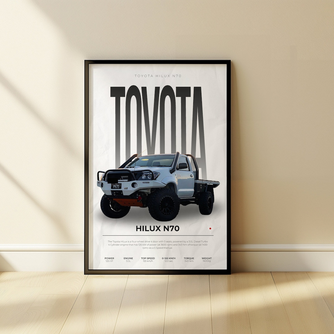 Toyota Hilux N70 Poster, Car Posters, 4x4 Posters, Wall Decor, Room ...