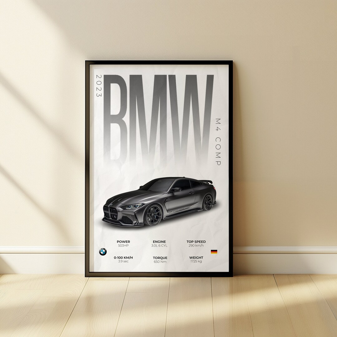 BMW M4 Competition Poster, Car Posters, Cars, Wall Decor, Home Decor ...