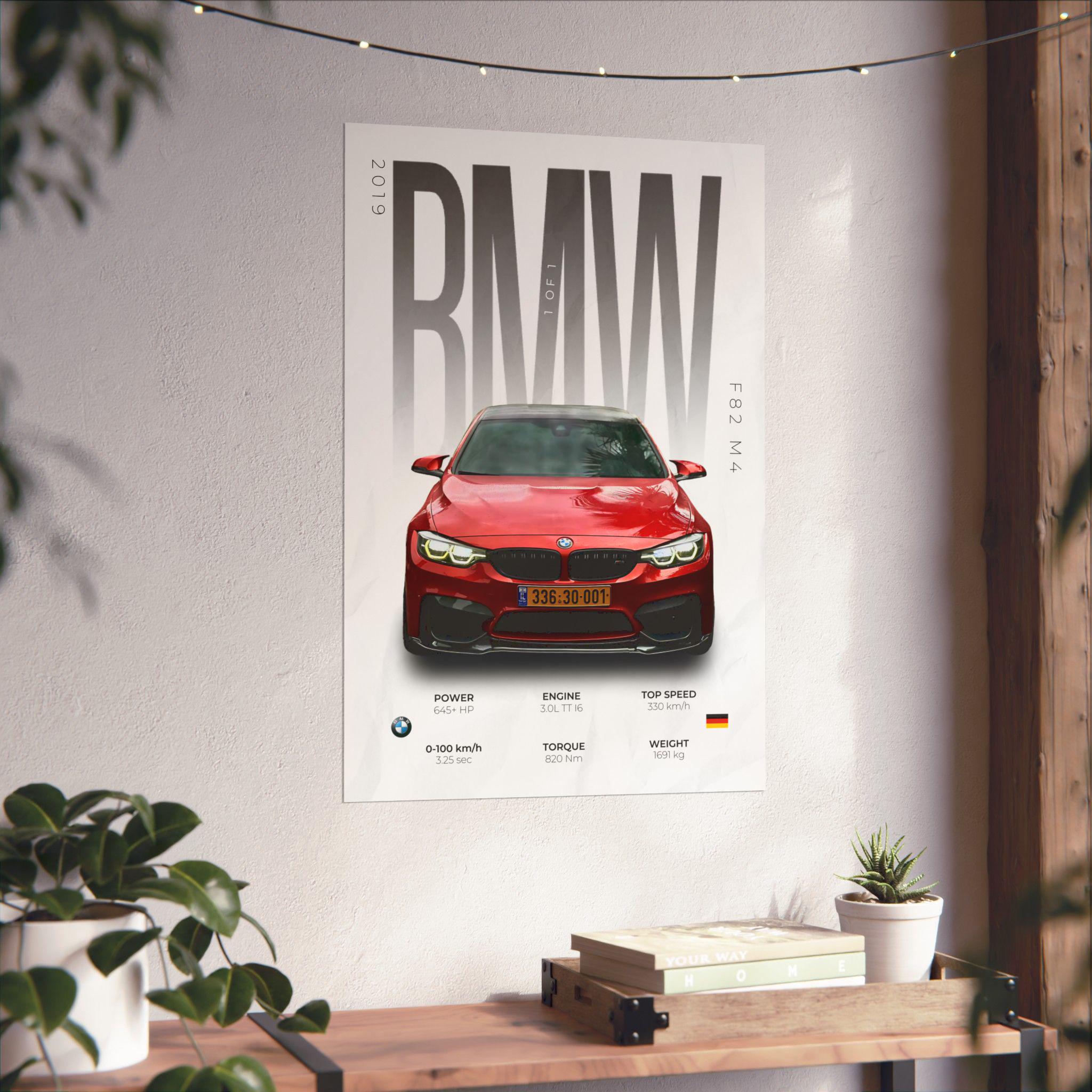 BMW F82 M4 Poster 1 of 1 Spec, Car Posters, Cars, Wall Decor, BMW M4 ...
