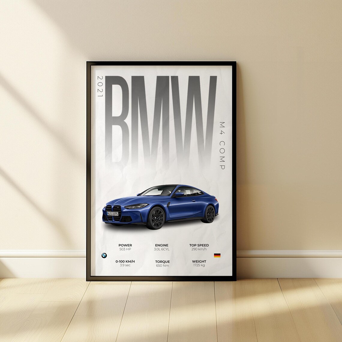 BMW M4 Competition Poster, Car Posters, Cars, Wall Decor, Home Decor ...