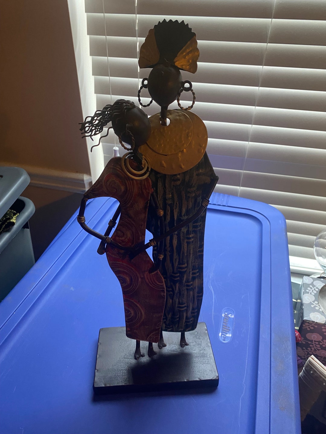 African Tribal Metal Art Sculpture - Etsy