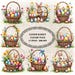 Easter Basket Clipart, Easter Eggs, Spring Florals, Easter Bunny, DIY ...