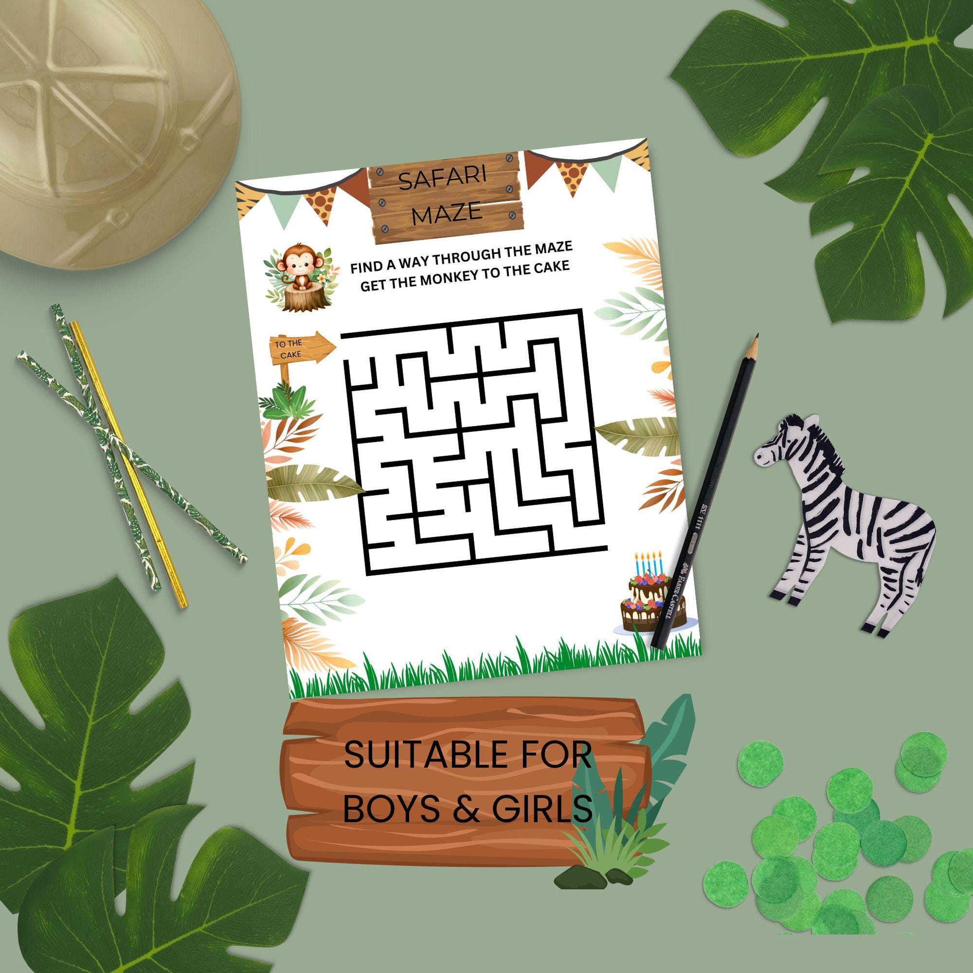 Safari-themed Kids Activity Pages, Birthday Party Fun, Instant Download ...