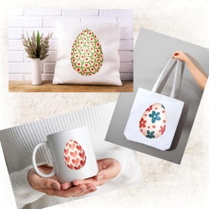 Watercolor Easter Egg Clipart, Decorated Eggs, Floral Eggs, Heart, Star ...