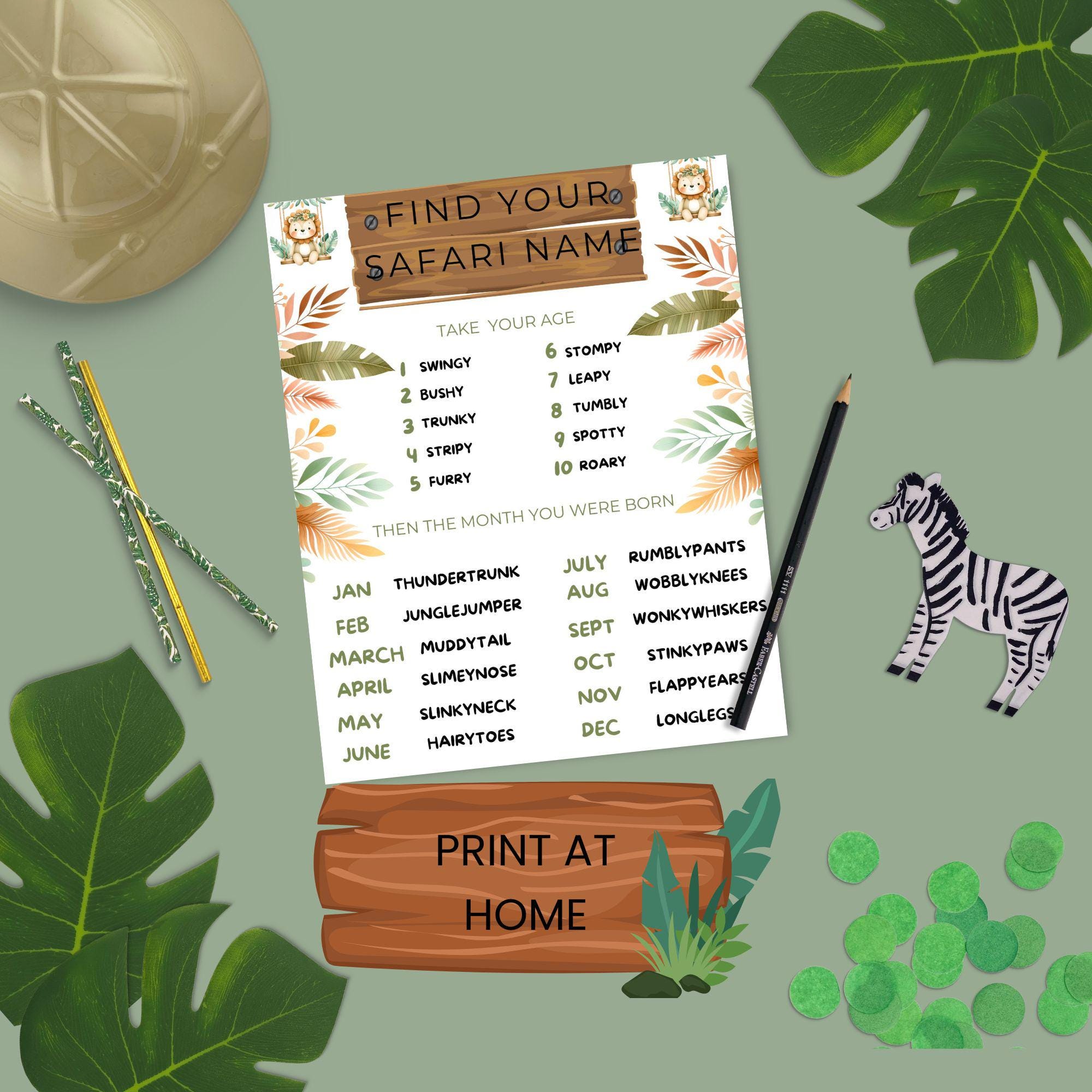 Safari-themed Kids Activity Pages, Birthday Party Fun, Instant Download ...