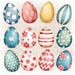 Watercolor Easter Egg Clipart, Decorated Eggs, Floral Eggs, Heart, Star ...