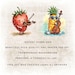 Musical Fruit Clipart Pack, Cute Fruits Playing Instruments, Drums ...