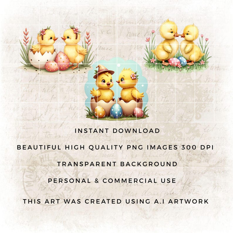 Cute Easter Chick Clipart, Pastel Watercolor Easter Eggs, Garden ...