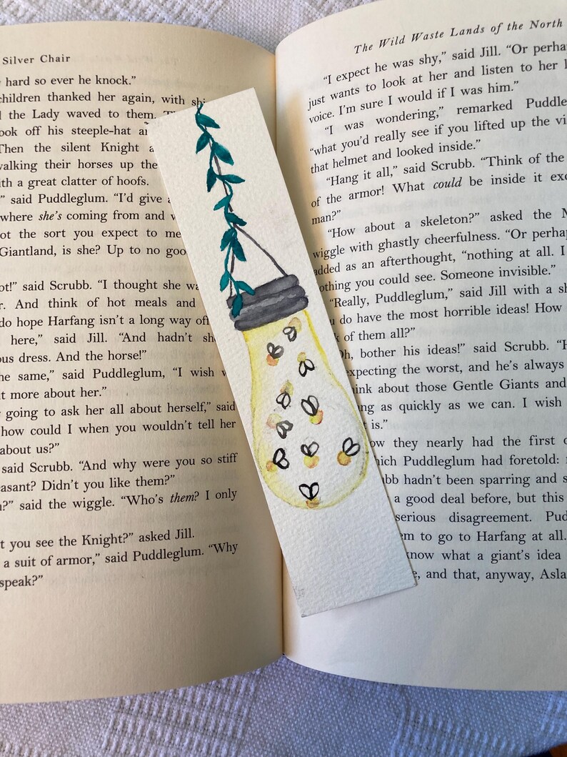 Hand Painted Firefly Lightbulb Bookmark - Etsy