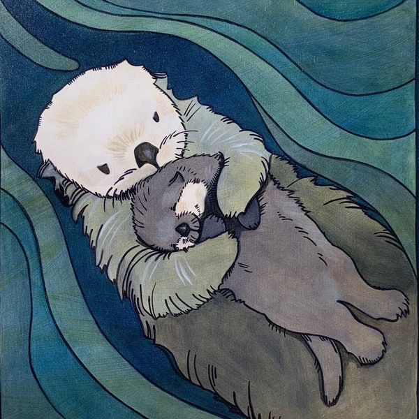 Otter Print - Etsy
