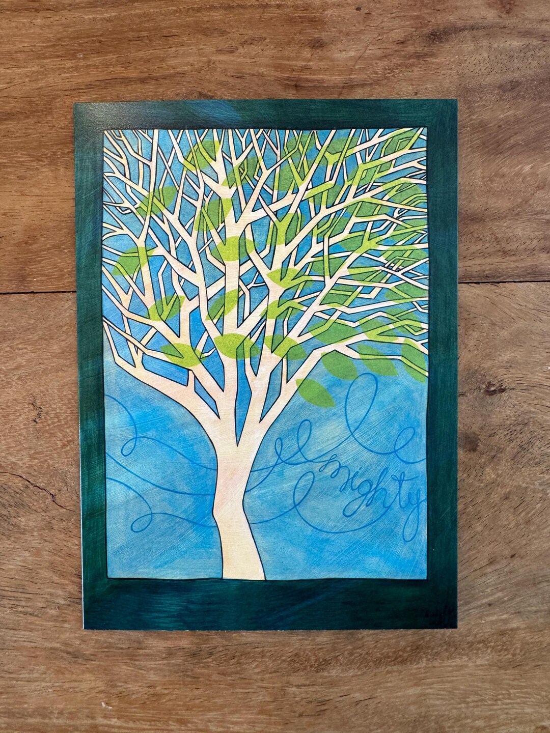 Tree Note Card Mighty Fortune Cookie Illustration Greeting Card ...