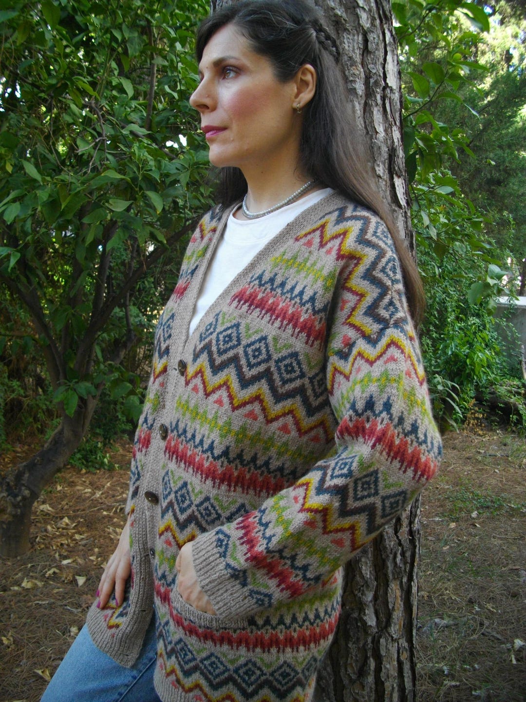 Fair Isle Cardigan Knitting Pattern, Color-work Design (PDF Pattern) - Etsy