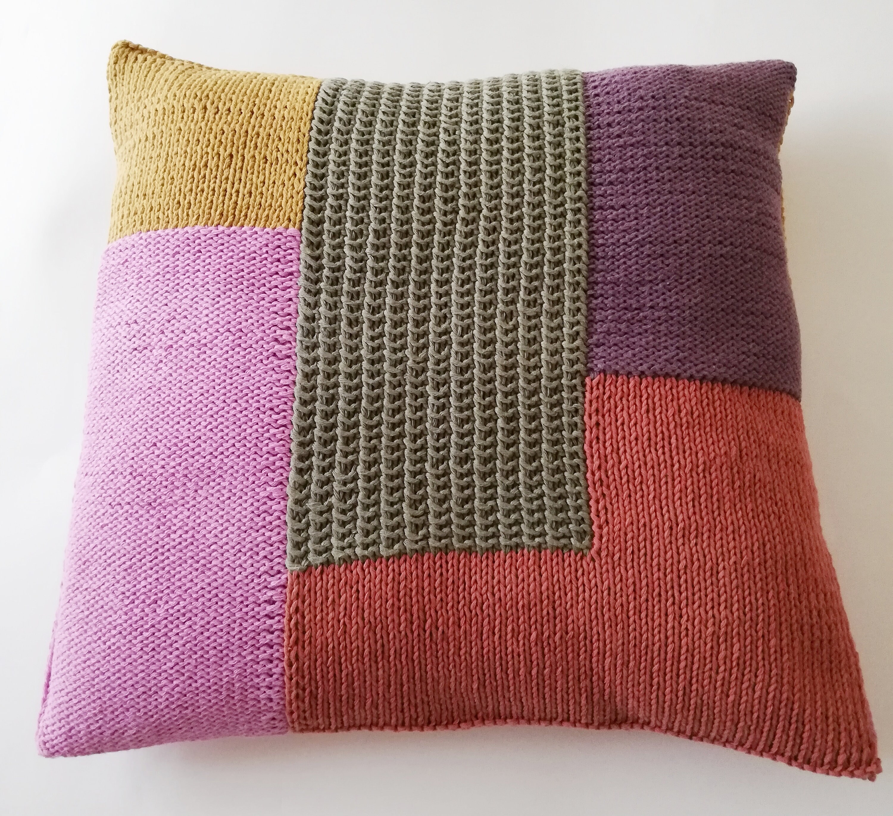 Set of Two Colorblock Cushion Covers Knitting Pattern Pdf - Etsy Australia