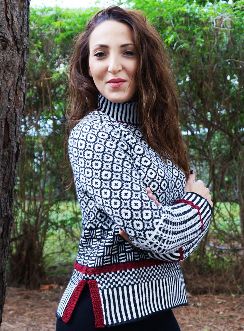 Mosaic in Black & White PDF Pattern,knitting Pattern, Sweater Pattern ...