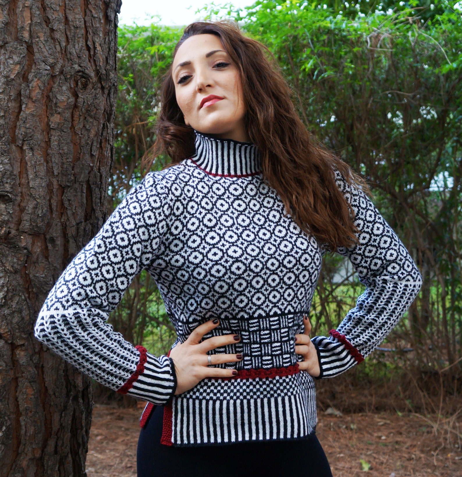 Mosaic in Black & White PDF Pattern,knitting Pattern, Sweater Pattern ...