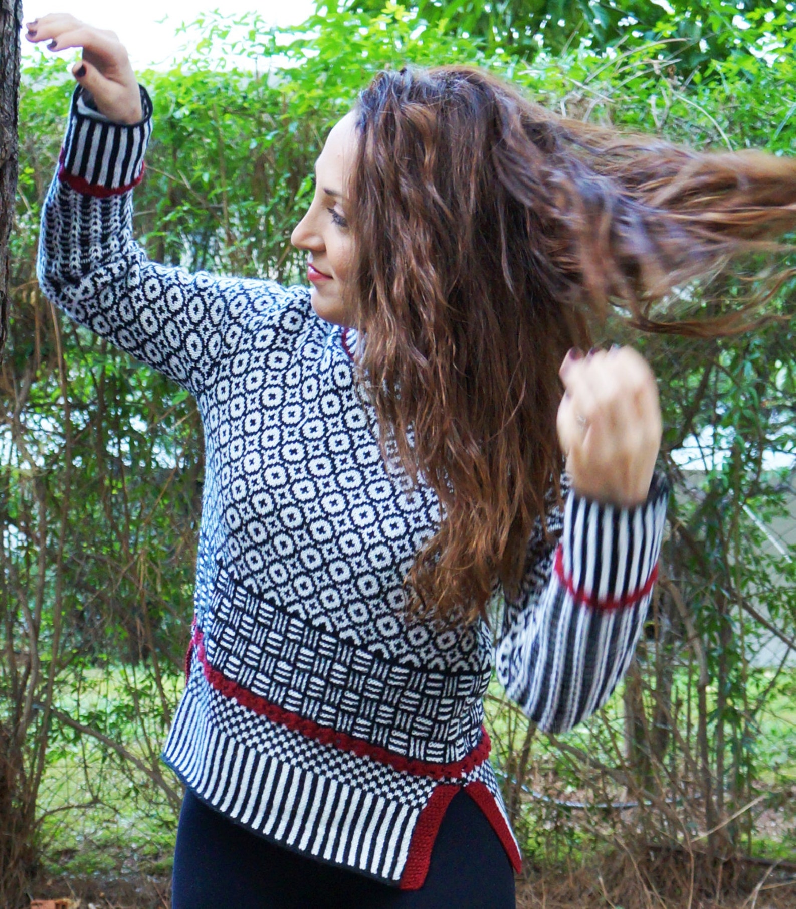 Mosaic in Black & White PDF Pattern,knitting Pattern, Sweater Pattern ...