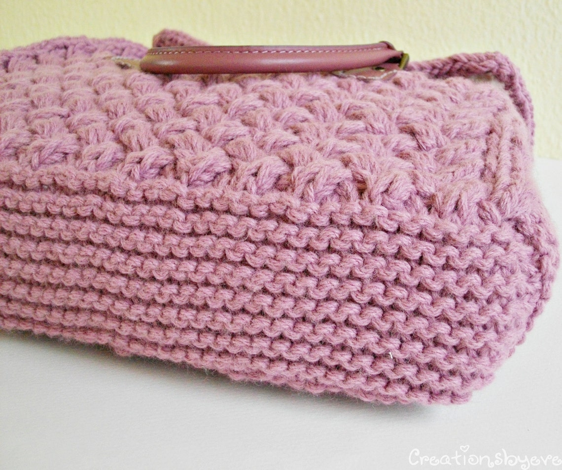 Stylish Small Textured Hand-knit Bag - PDF Pattern - Etsy