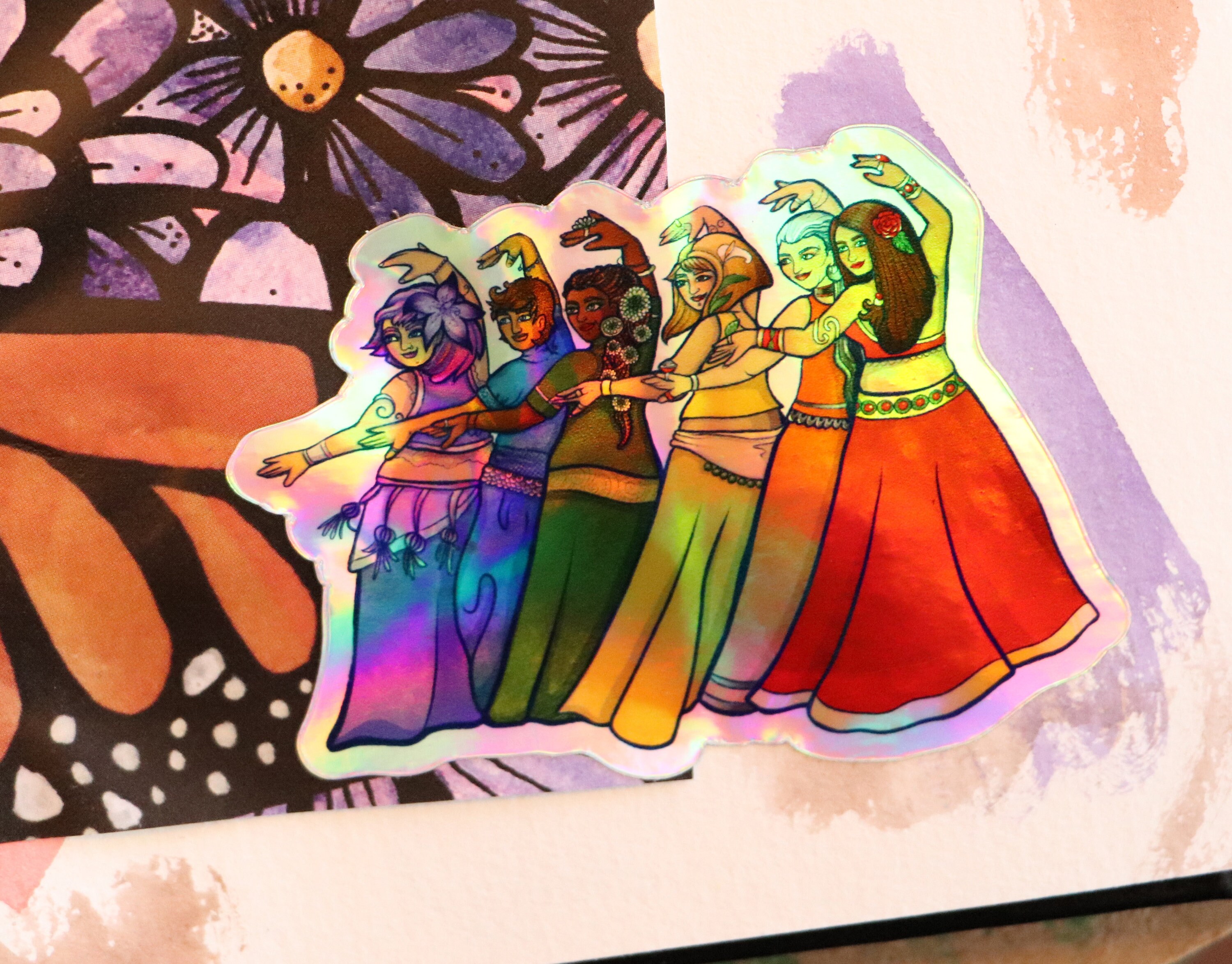 Holographic Rainbow Belly Dancer Sticker Art by Lacy Chenault Belly ...