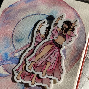 Pink Sticker Belly Dance Stickers Cute Valentine Belly Dance Goddess ...
