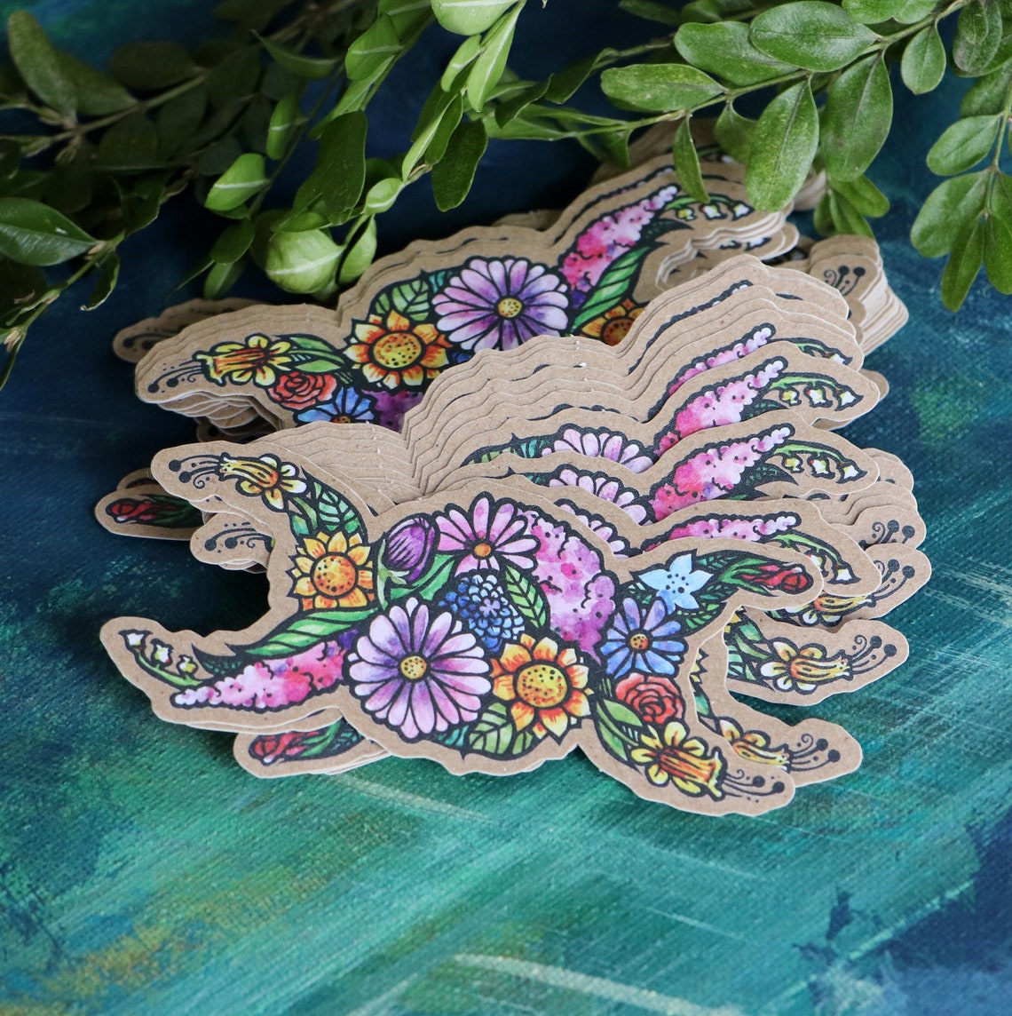 Triple Moon Symbol Kraft Paper Sticker Art by Lacy Chenault Green Witch ...