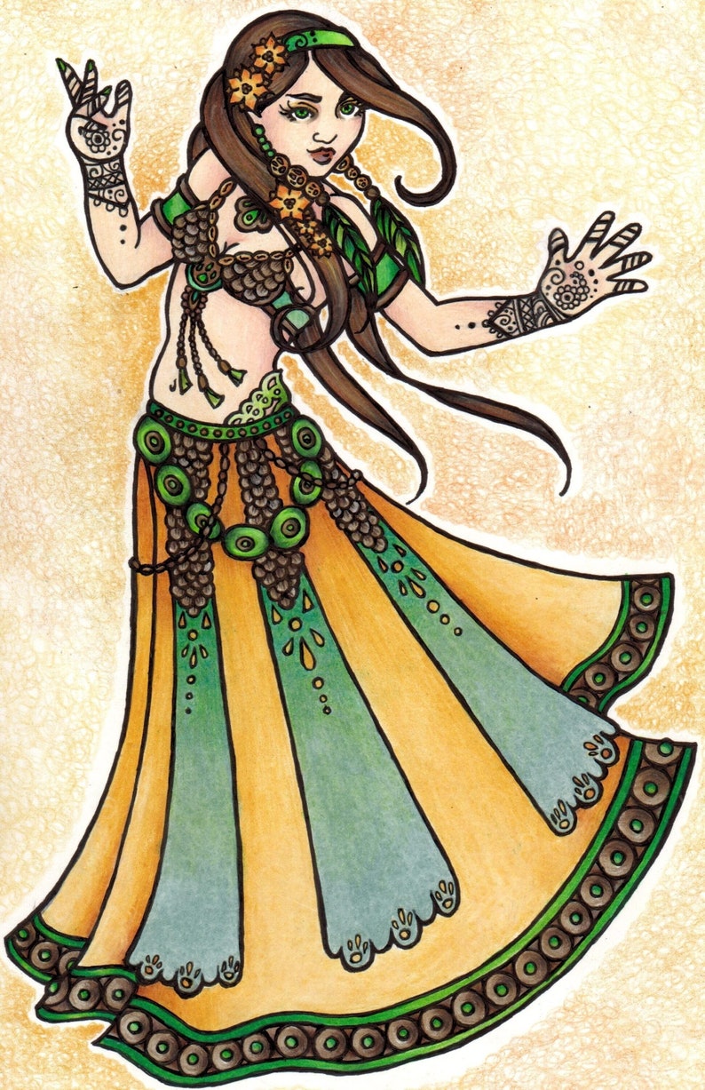 Sona Belly Dancer Digital File for Printing Belly Dancing Green Goddess ...