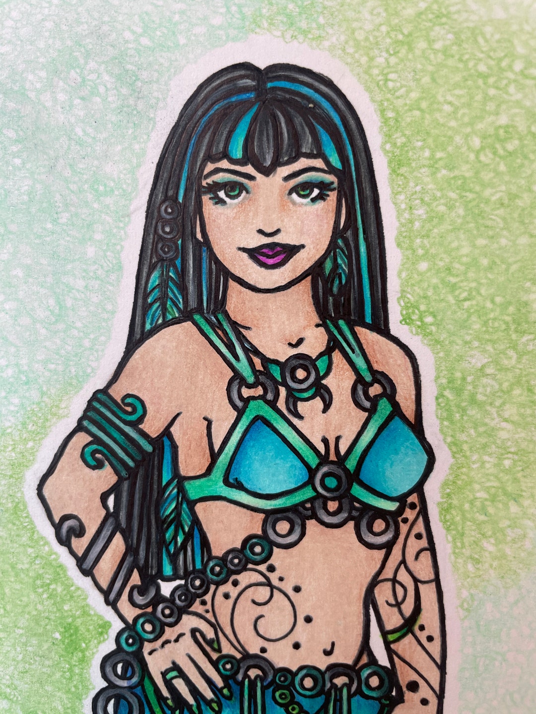 Belly Dancer Art Original Belly Dancer Goddess Art by Lacy Chenault - Etsy
