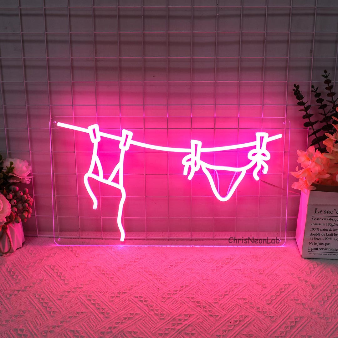 Bikini Neon Sign| Summer Coastal Beach Sign| Trendy Coconut Girl Wall ...