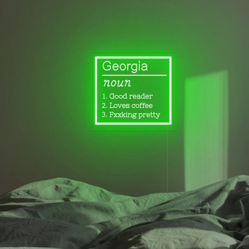 Custom Name Definition Neon Sign| Personalized Dictionary Wall Art ...