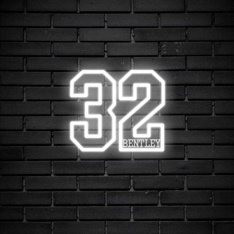 Custom Name & Sport Number Neon Sign| Personalized Jersey Number Sign ...