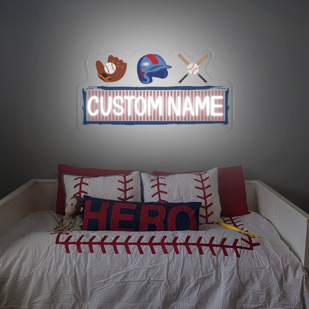 Baseball Custom Name Neon Sign| Personalized Baseball Season Sign ...