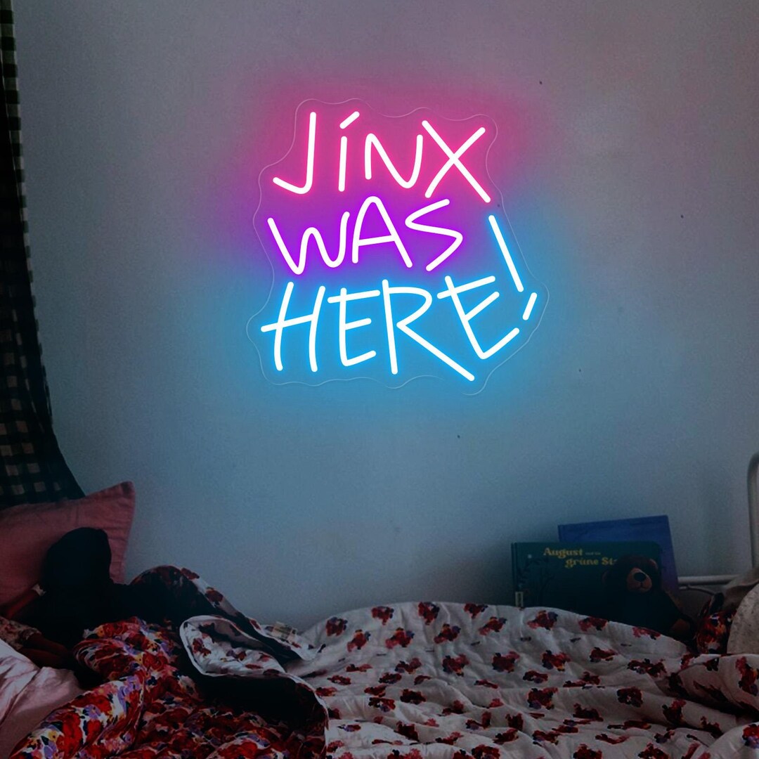 Jinx Was Here Neon Sign, Cartoon Neon Light, Anime Character Wall ...