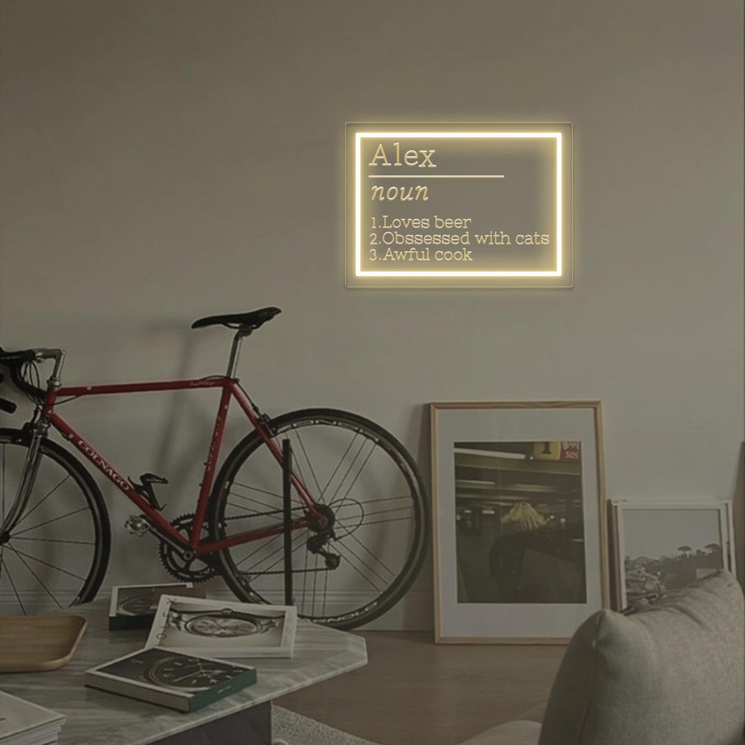 Custom Name Definition Neon Sign| Personalized Dictionary Wall Art ...