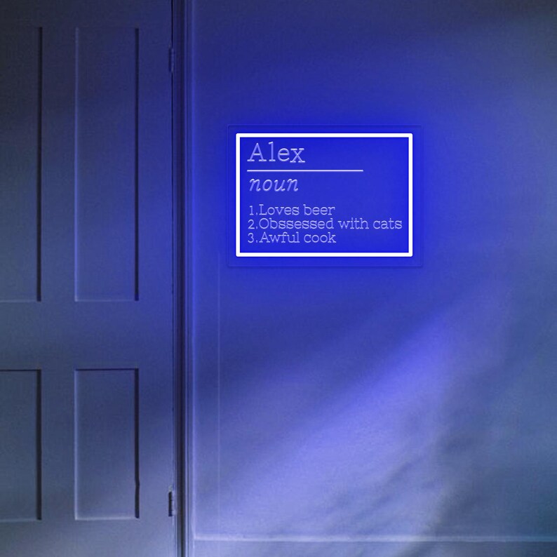 Custom Name Definition Neon Sign Personalized Dictionary Wall Art Name ...