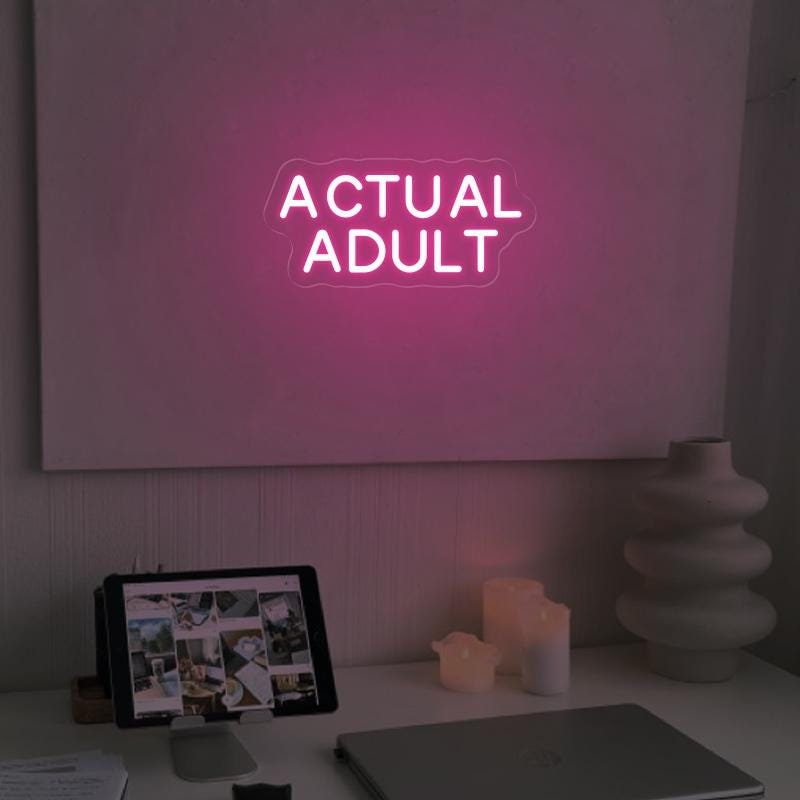 Actual Adult Neon Sign| Funny Bedroom Dorm Decor| Humorous Style Sign ...