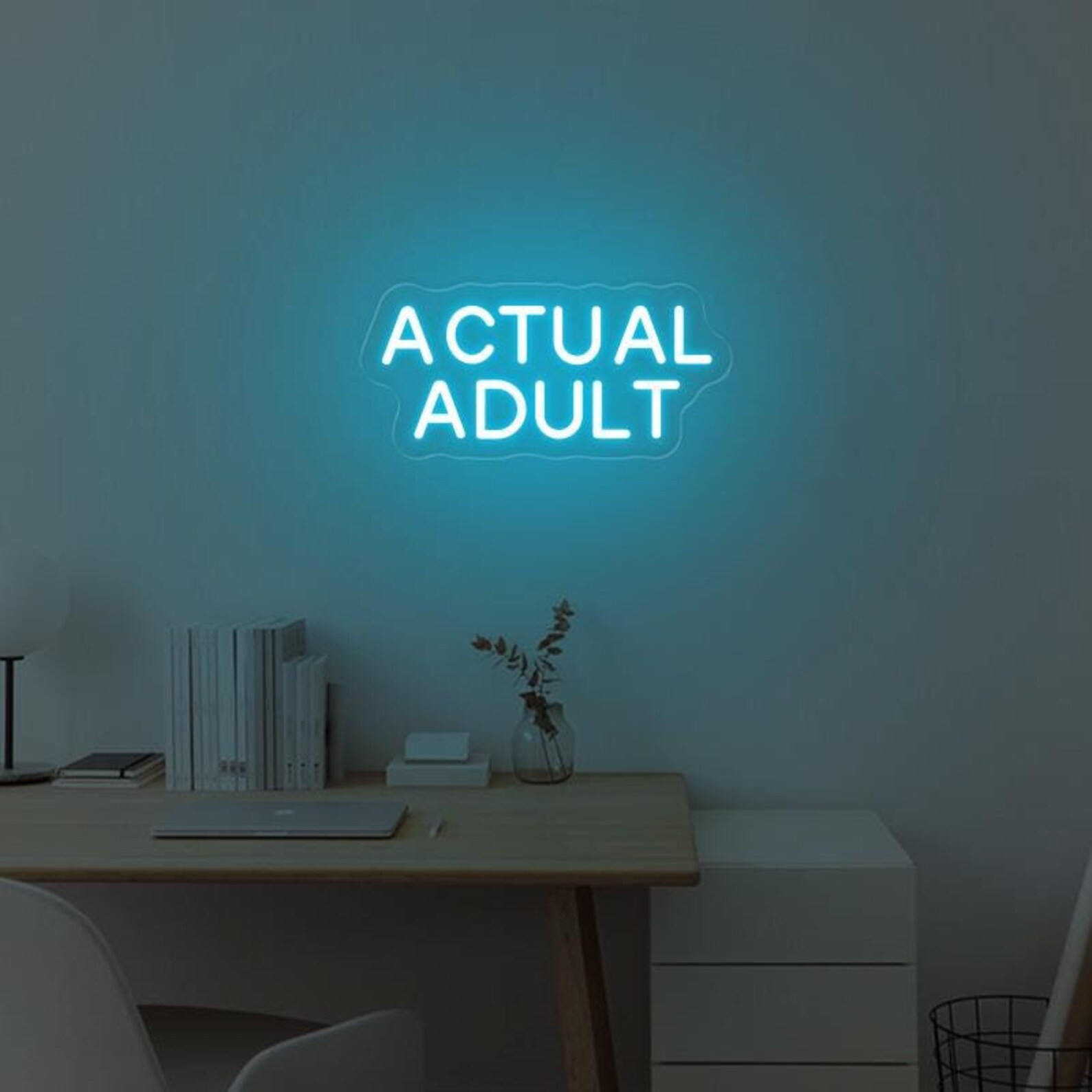 Actual Adult Neon Sign| Funny Bedroom Dorm Decor| Humorous Style Sign ...