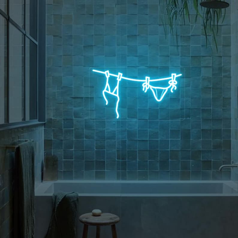 Bikini Neon Sign| Summer Coastal Beach Sign| Trendy Coconut Girl Wall ...