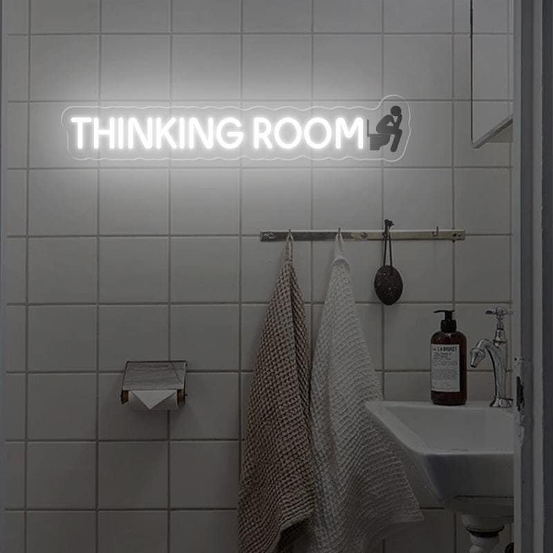 Thinking Room Neon Sign Toilet Sign Funny Bathroom Restroom Wall Art ...