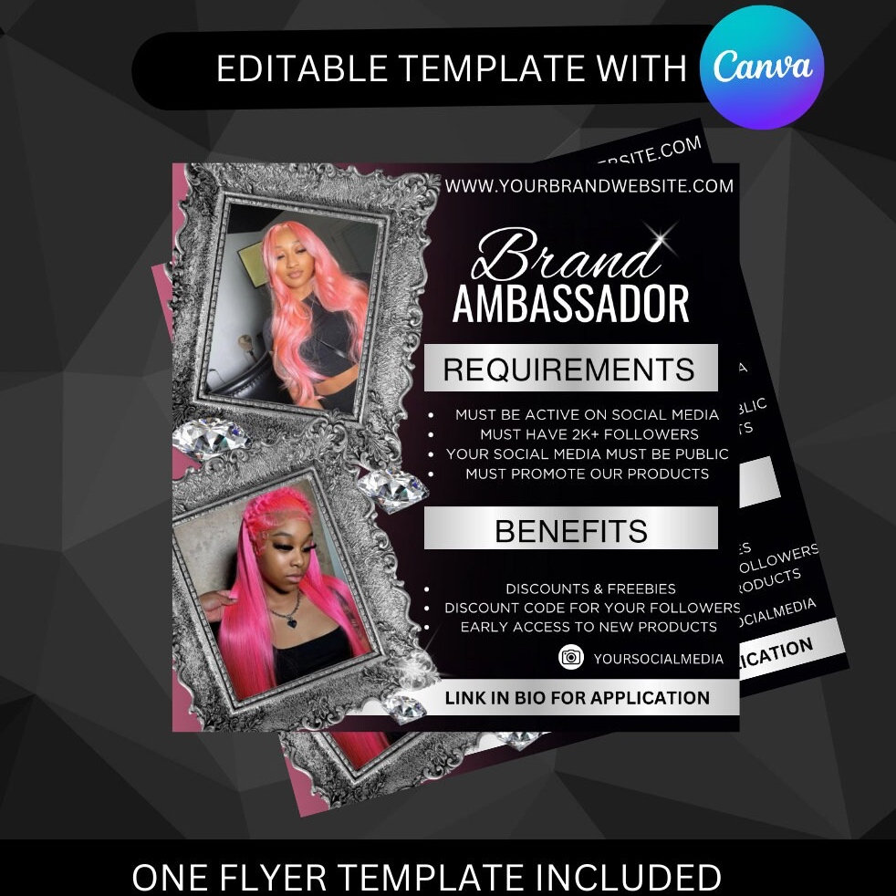 DIY Editable Brand Ambassador Flyer Business - Social Media Content ...