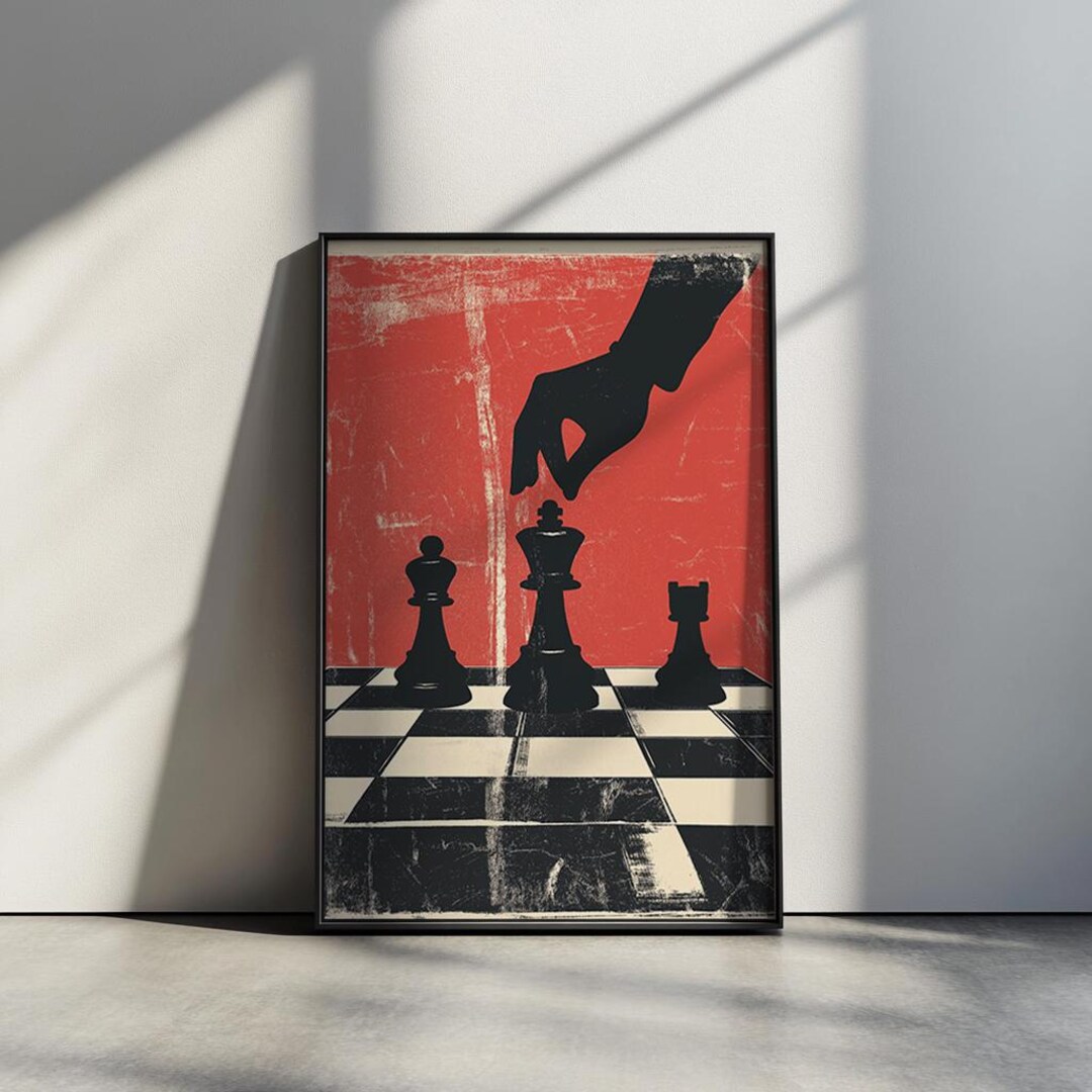 Vintage Chess Game Poster Digital Product Iconic Fine Art Print Perfect ...