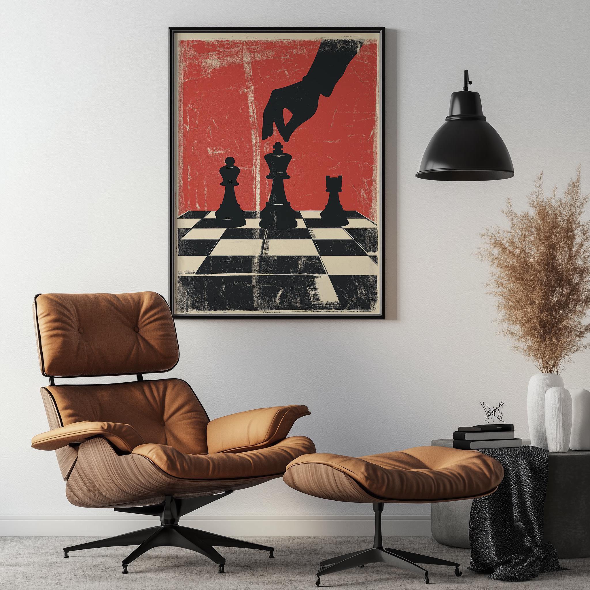Vintage Chess Game Art Print: Iconic Retro Poster for Home, Office ...