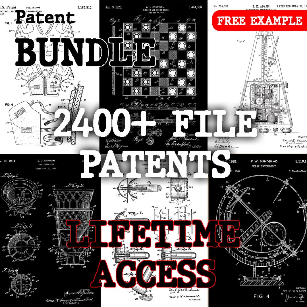 MEGA 2400 Vintage Patent Posters Bundle, Digital Print Set, Retro ...