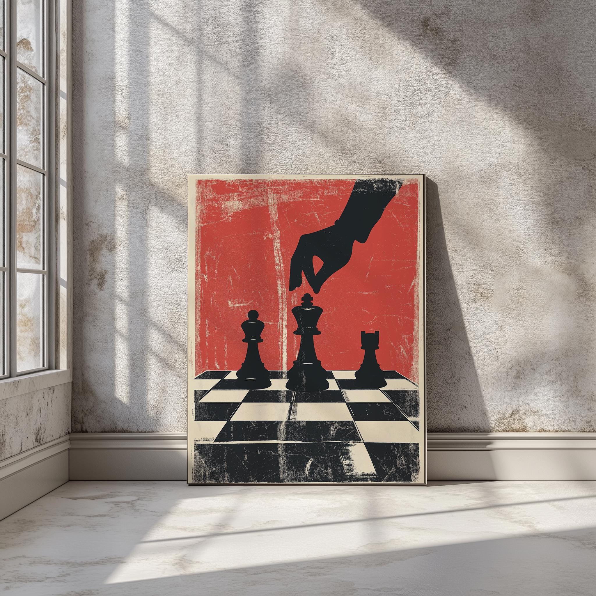 Vintage Chess Game Art Print: Iconic Retro Poster for Home, Office ...